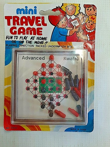 Vintage Lot of 3 Mini Travel Games: Kwatro, Checkers & Street Sign Toy ...