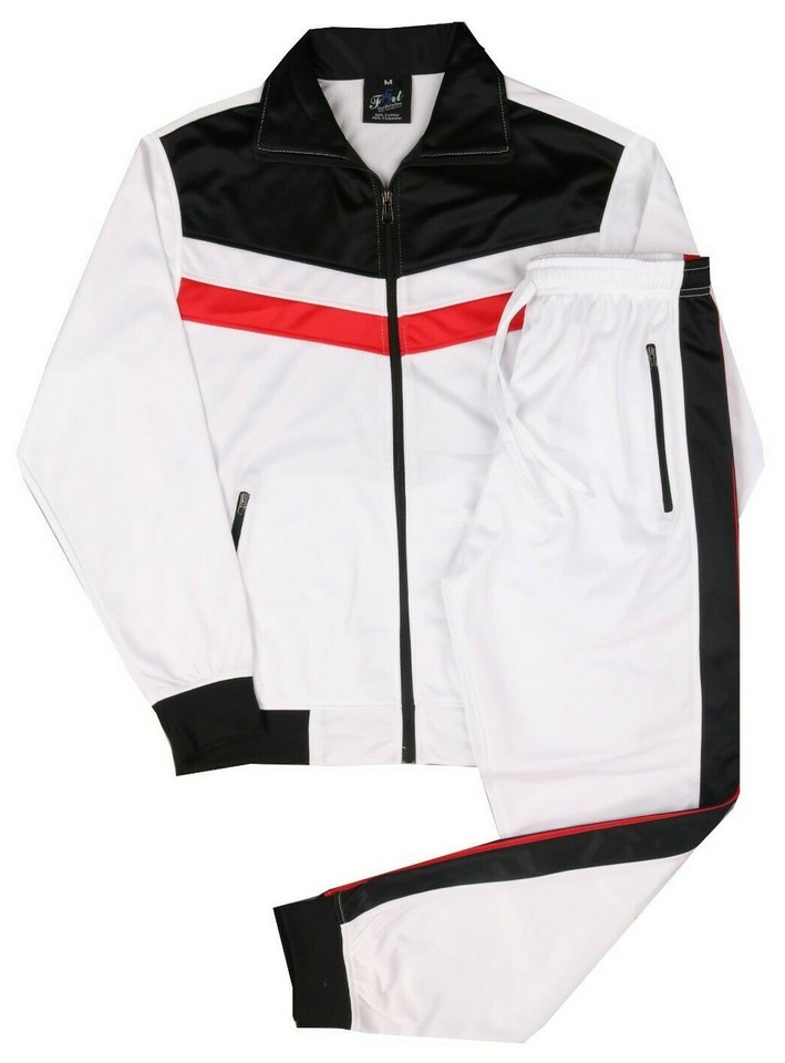 MEN'S SPORTSWEAR COLORFUL 3 TONE JOGGER TRACKSUIT W/DRAWSTRINGS SMALL ...