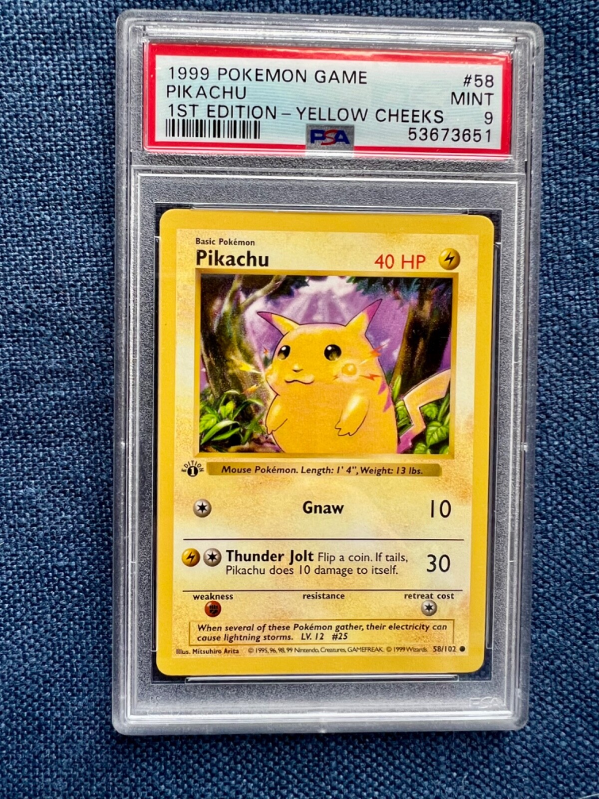 Pikachu 1999 Pokemon Game #58 1st Edition (Yellow Cheeks) Price Guide ...