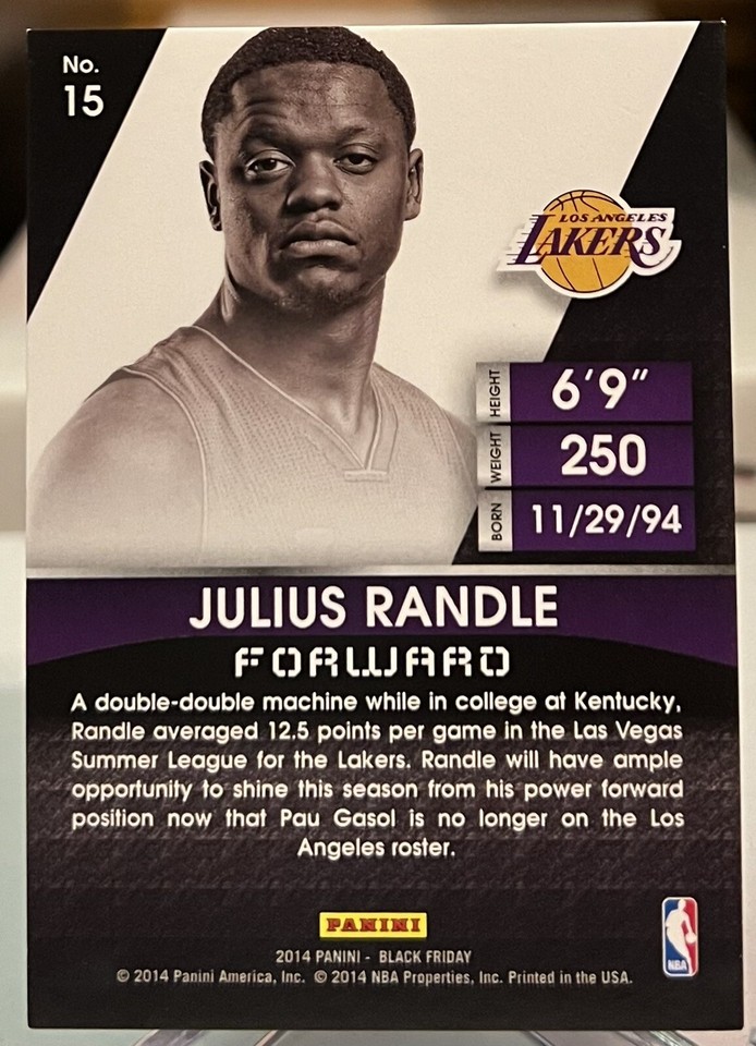 Julius Randle 2014 Panini Black Friday RC Rookie Card | eBay