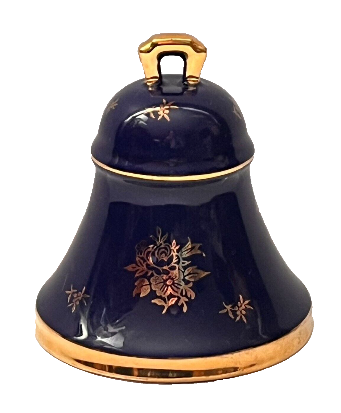Limoges France Cobalt Blue Courting Couple Porcelain Bell w/ Gold Trim ...