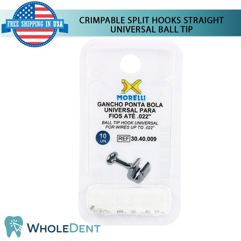 10x Orthodontic Dental Straight Universal Ball Tip Crimpable Split ...