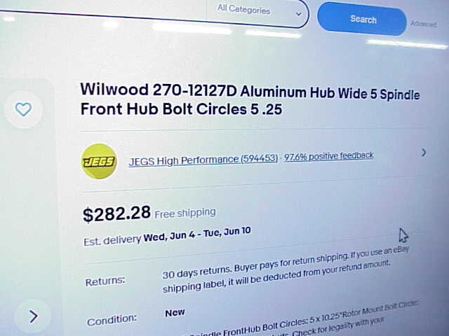 Wilwood 270-12127D Startlite 55XD Aluminum Hub Wide 5 Front Hub & Rotor ...