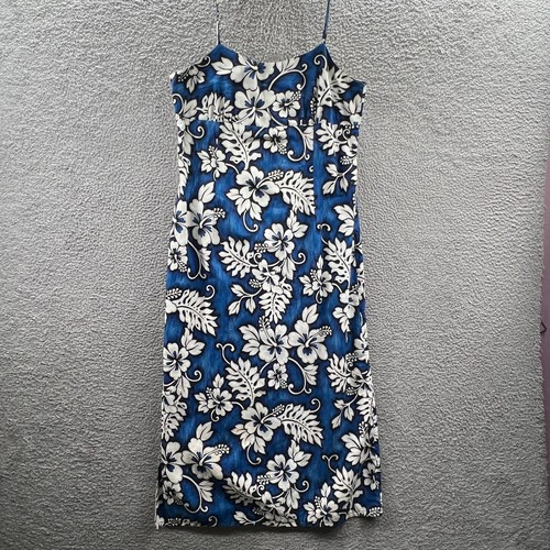Jade Fashion Womens Aloha Dress XXL Blue White Floral Hawaiian Maxi ...