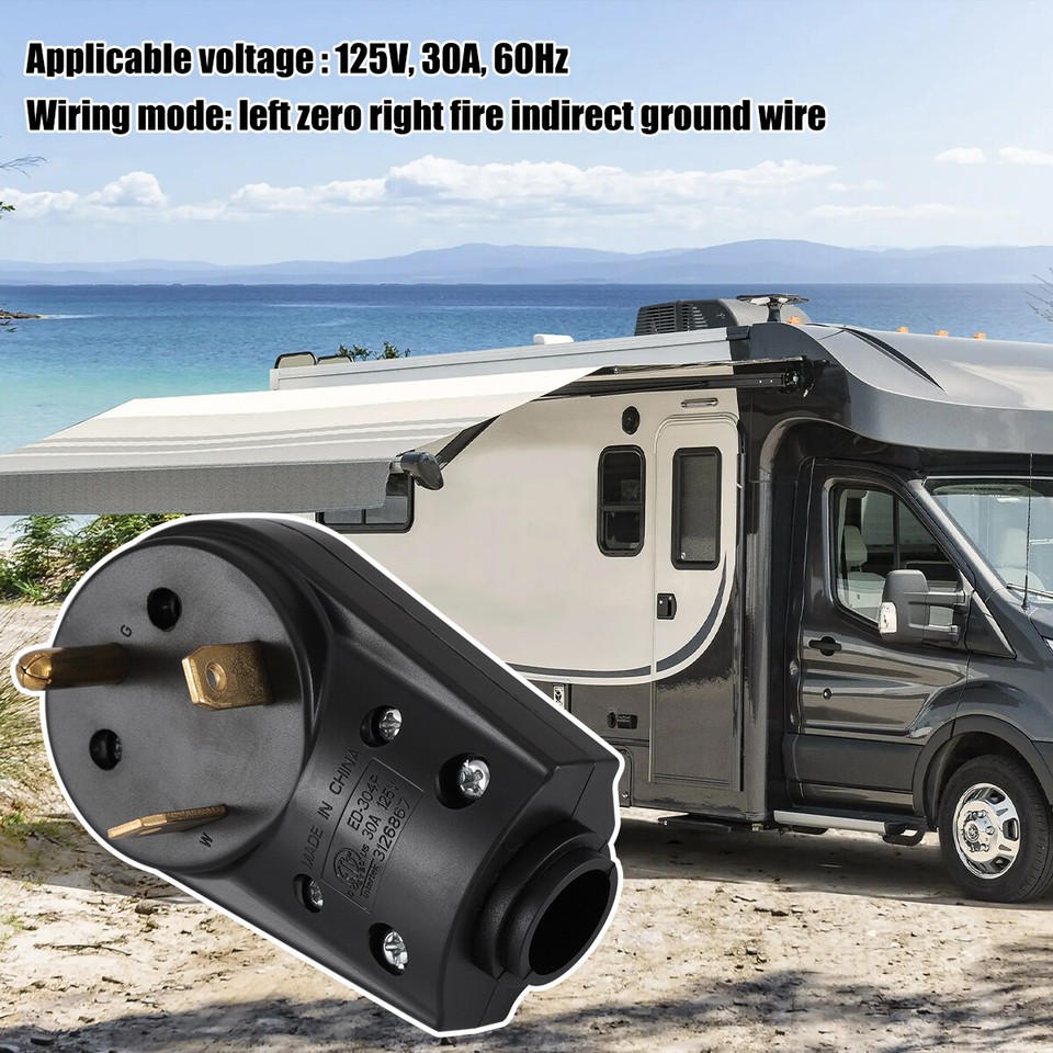 30 Amp RV Plug Replacement Male Female Plug End Camper Power Adapter ...