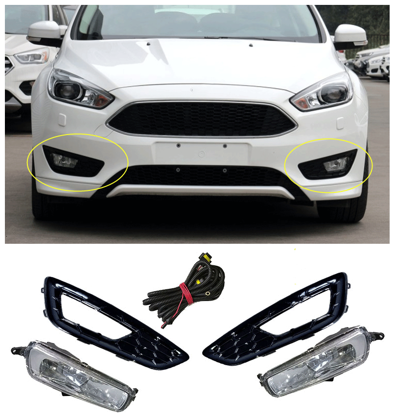 For 2015 2016 2017 2018 Ford Focus Halogen front fog lamp assembly 2PCS ...