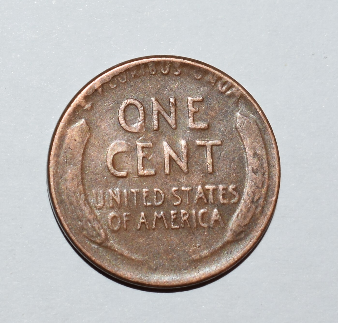 1955 No Mint Wheat Penny One Cent Strike Through Missing L Rim Multi ...