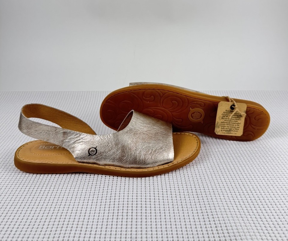 Women's Born Inlet Sandal Gold Italian Leather Slingback Arch Support ...