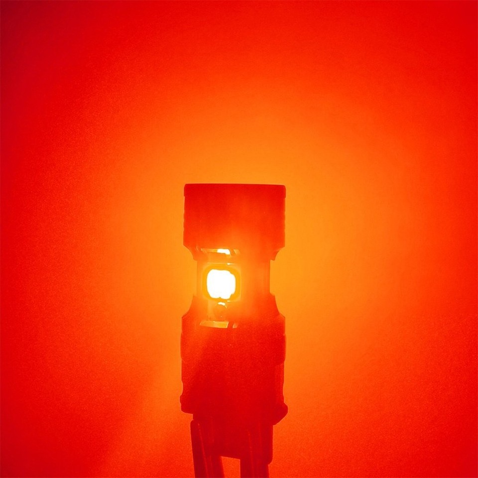 2X 7443 7440 LED Red Blinking Brake Stop Tail Parking Light Bulbs No ...