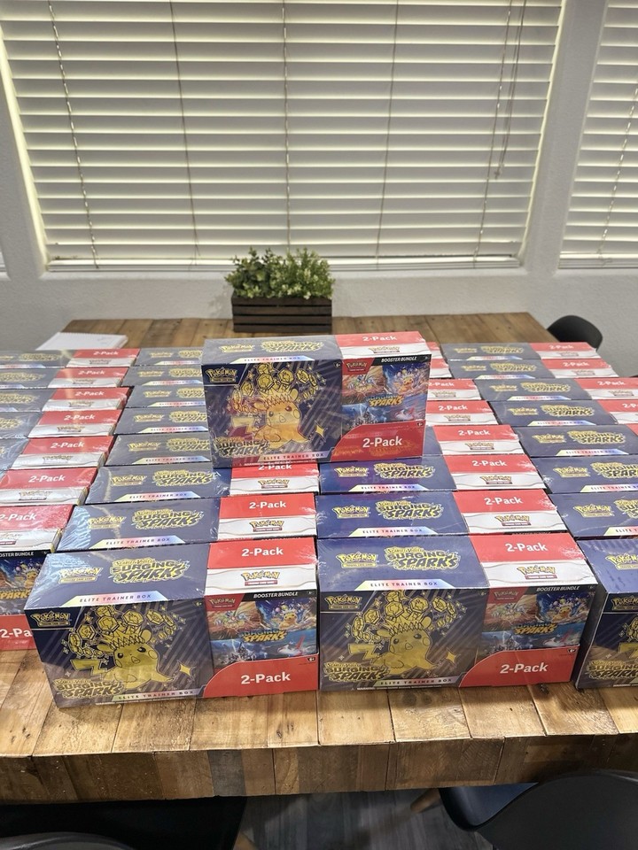 Pokemon TCG Surging Sparks ETB & Booster Bundle Costco 2-pack Factory ...