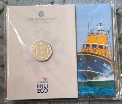 50p fifty pence Coin BU BN BUNC RNLI lifeboats 200 years Boat ship ...