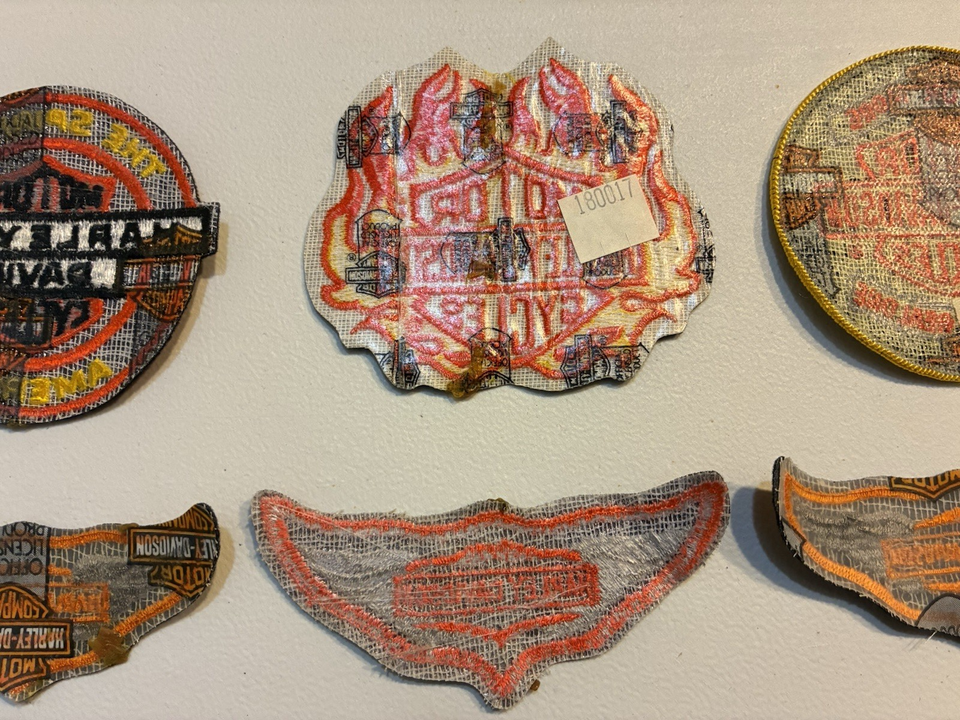 6 Vintage Harley Davidson Patch Lot Captain Wings Flames Spirit 80 Or ...