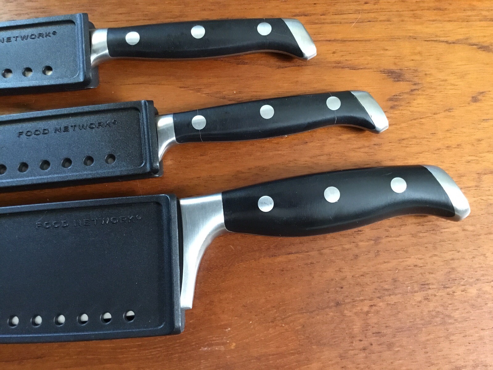 3 FOOD NETWORK KITCHEN KNIVES /SHEATHS, VERY NICE | eBay