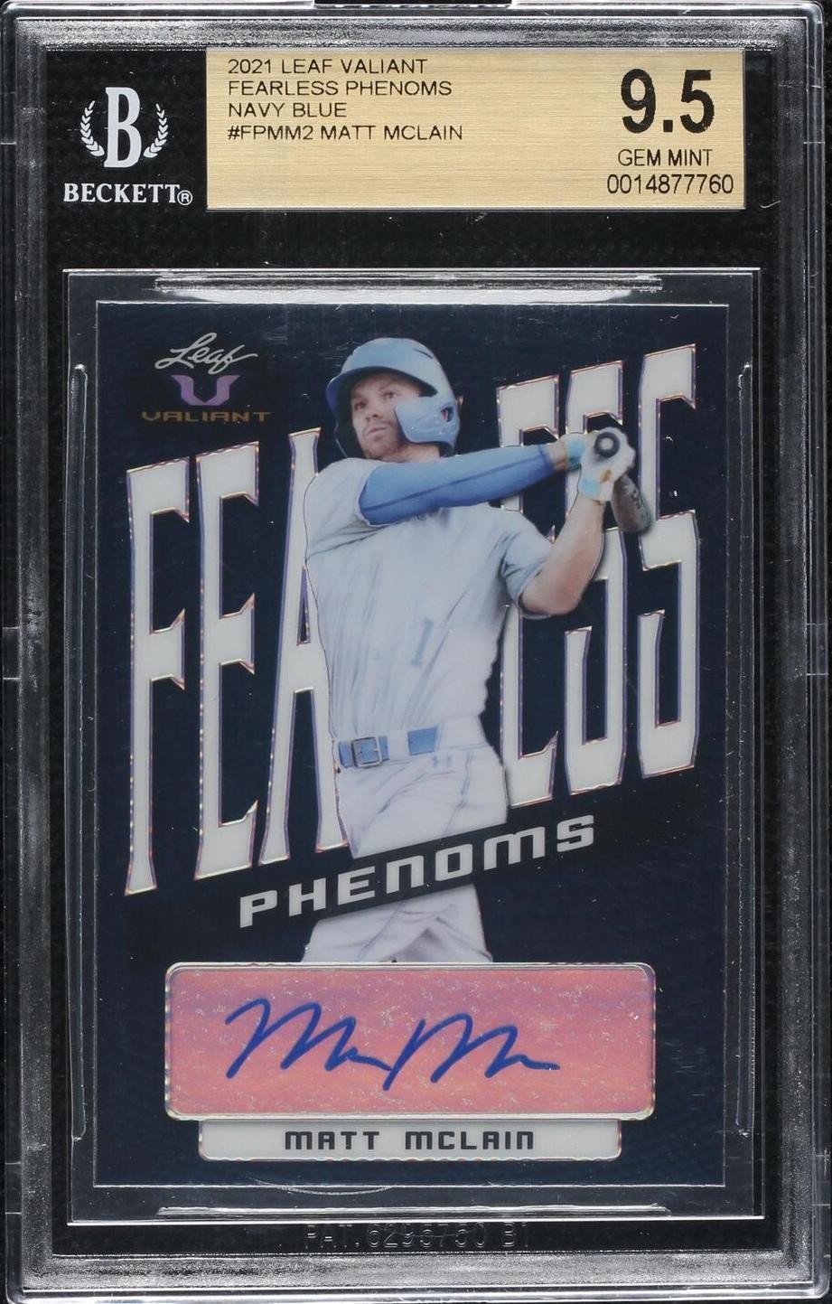 2021 Leaf Valiant - Fearless Phenoms Matt McLain #FP-MM2 Navy Blue /75 ...