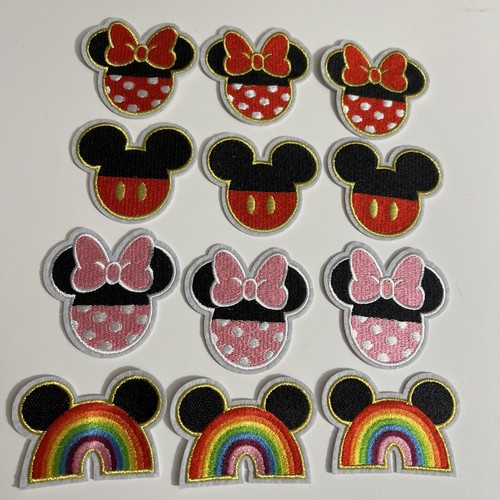 Disney Mickey Mouse with Minnie Mouse embroidered Iron on patch Lot Of ...