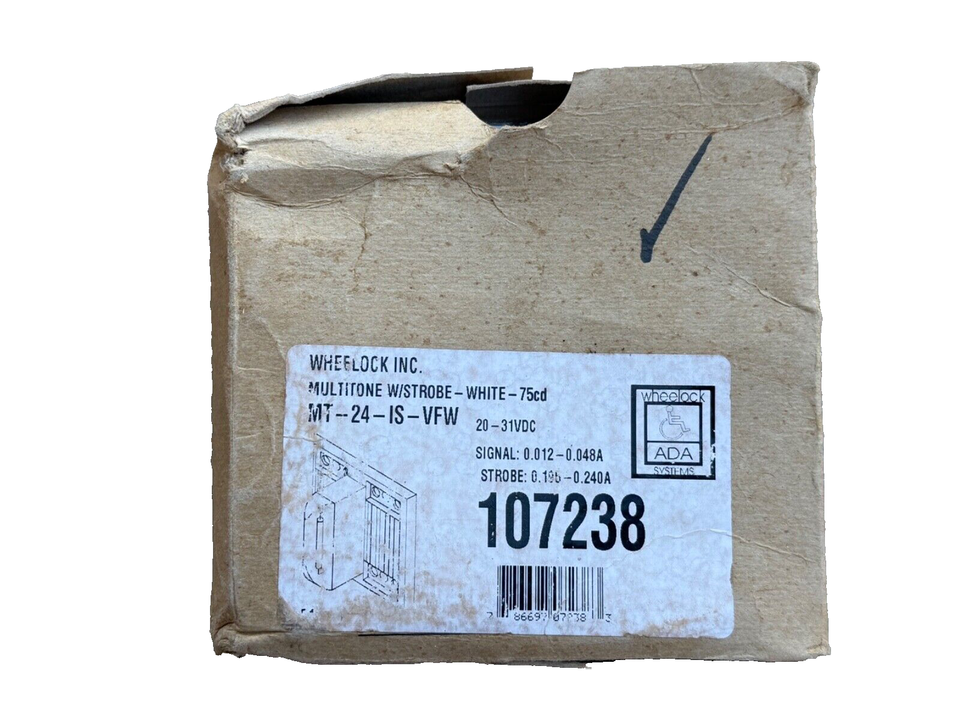 Wheelock MT-24-IS-VFW Fire Alarm Multitone Horn Strobe Wall White (NEW ...
