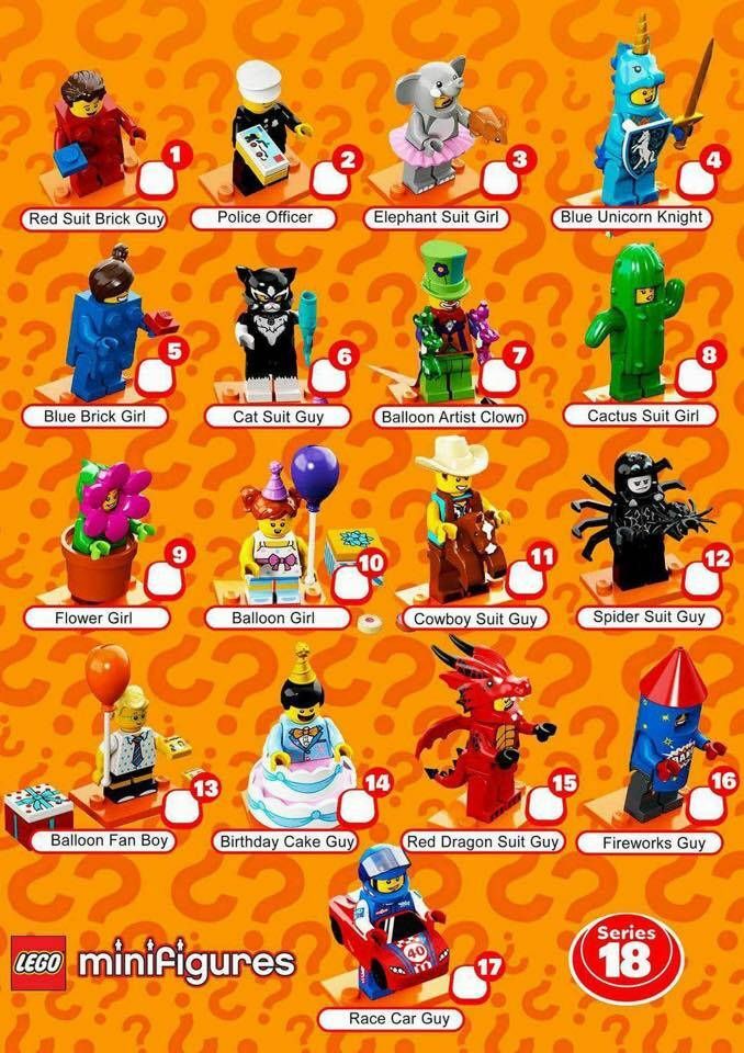 LEGO paper CHECKLIST (for MiniFigures)- Choose Your Series list ...
