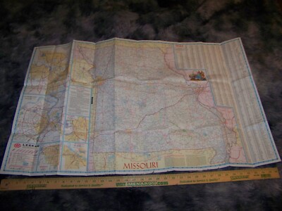 Kansas / Missouri State Map Vintage 1990 Map AAA | eBay