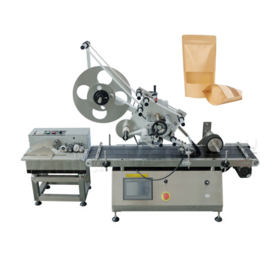 Desktop Pouch Bag Labeling Machine Flat Pouch Applicator With Paging ...