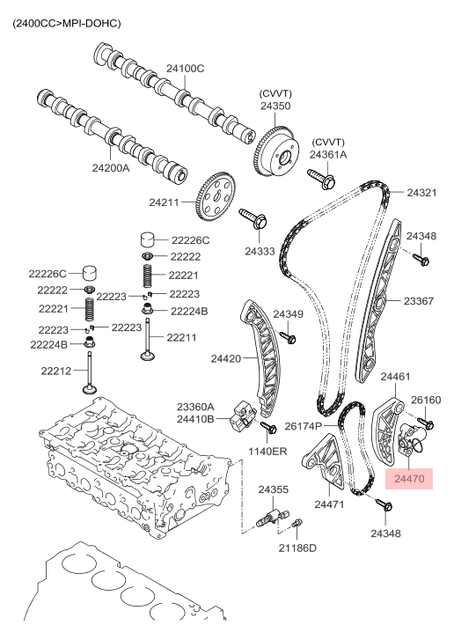 Hydraulic TENTIONER ASSY 2447025050 Hyundai Sonata for sale online | eBay