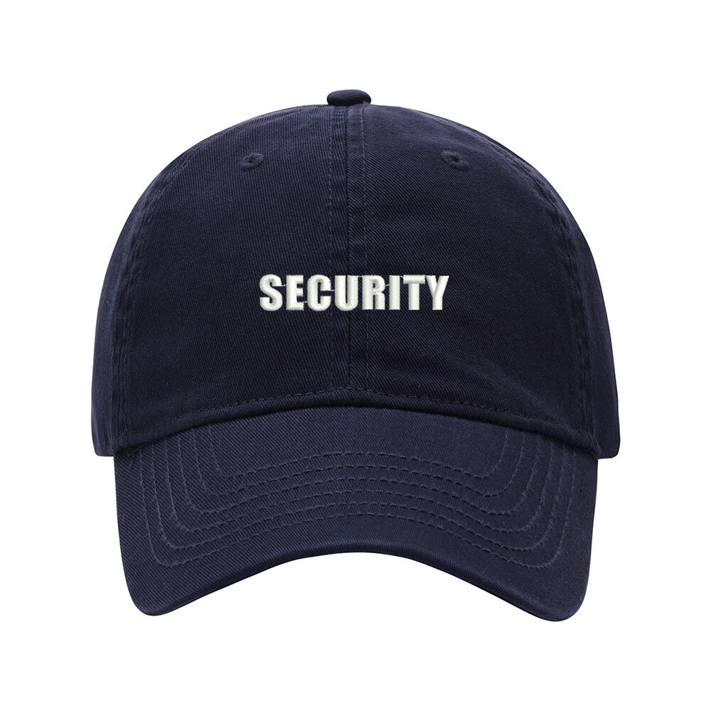 Baseball Cap Men Security Embroidered Washed Cotton Dad Hat Unisex ...