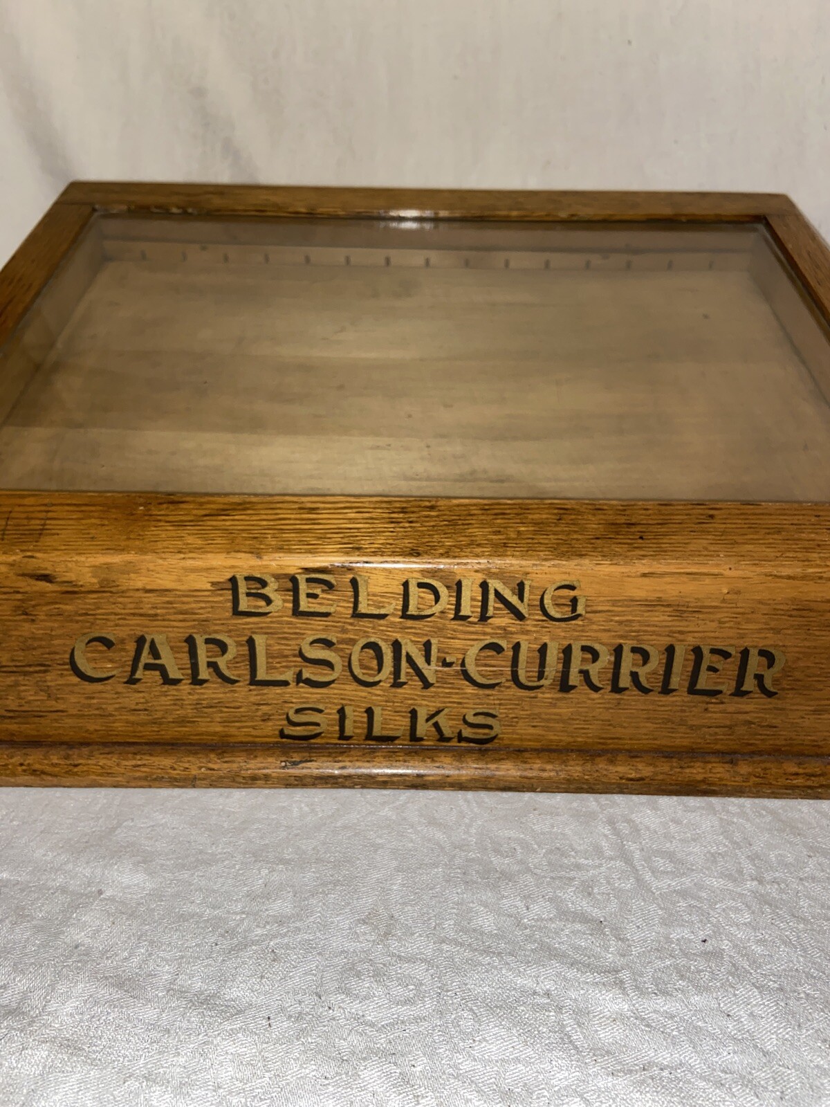 Antique Belding Carlson-Currier Silks/Sewing Cabinet Display Case ...