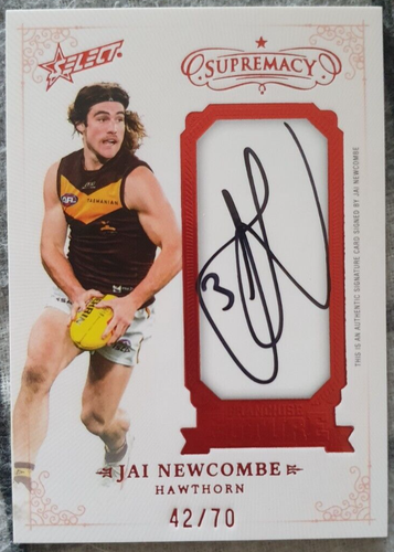 2024 AFL Supremacy Franchise Future Signature Jai Newcombe #42/70 | eBay