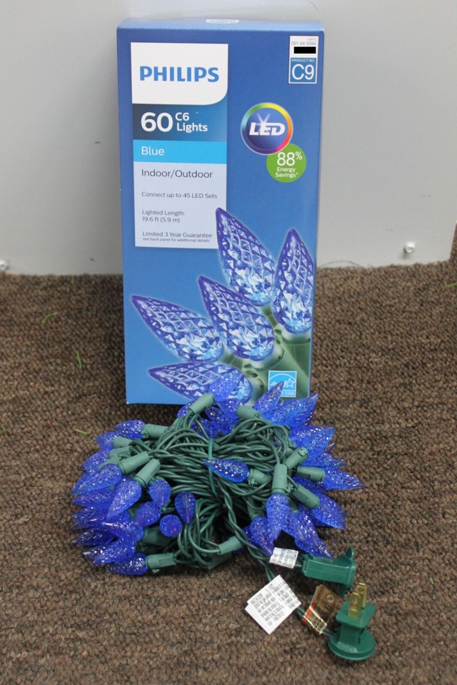 BLUE & WHITE 120 LIGHTS LED C8 C9 Indoor Outdoor Hanukkah Yard Tree ...