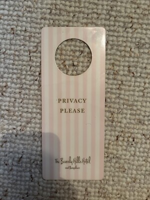 Beverly Hills Hotel Privacy Please Hanging Door Placard Pink & White | eBay