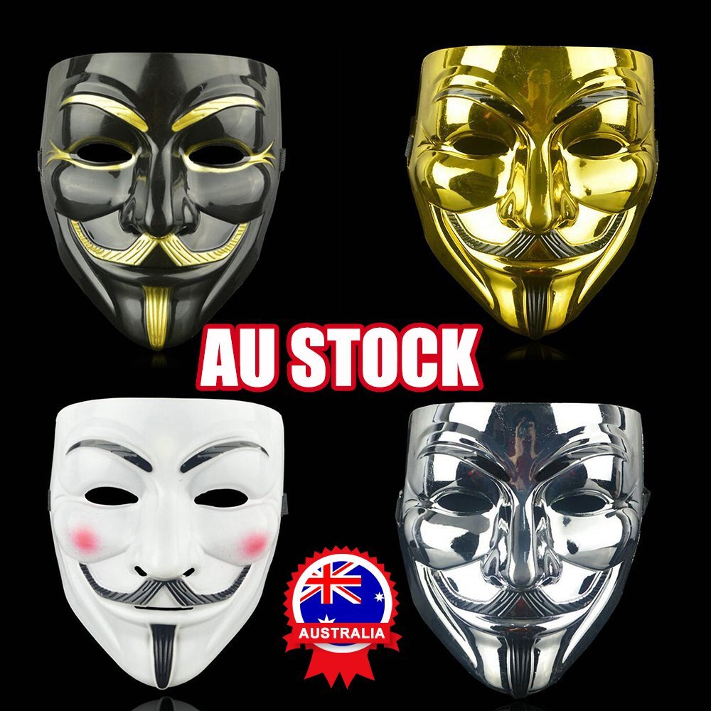 Anonymous Mask V For Vendetta Costume Halloween Guy Fawkes party ...