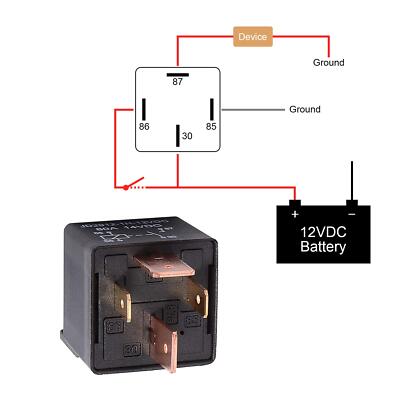 4-Pin Relay 12V 80A Automotive Car Relay On/Off Normally Open Car Truck ...