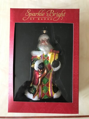 Christopher Radko by Sparkle Bright Santa Ornament | eBay
