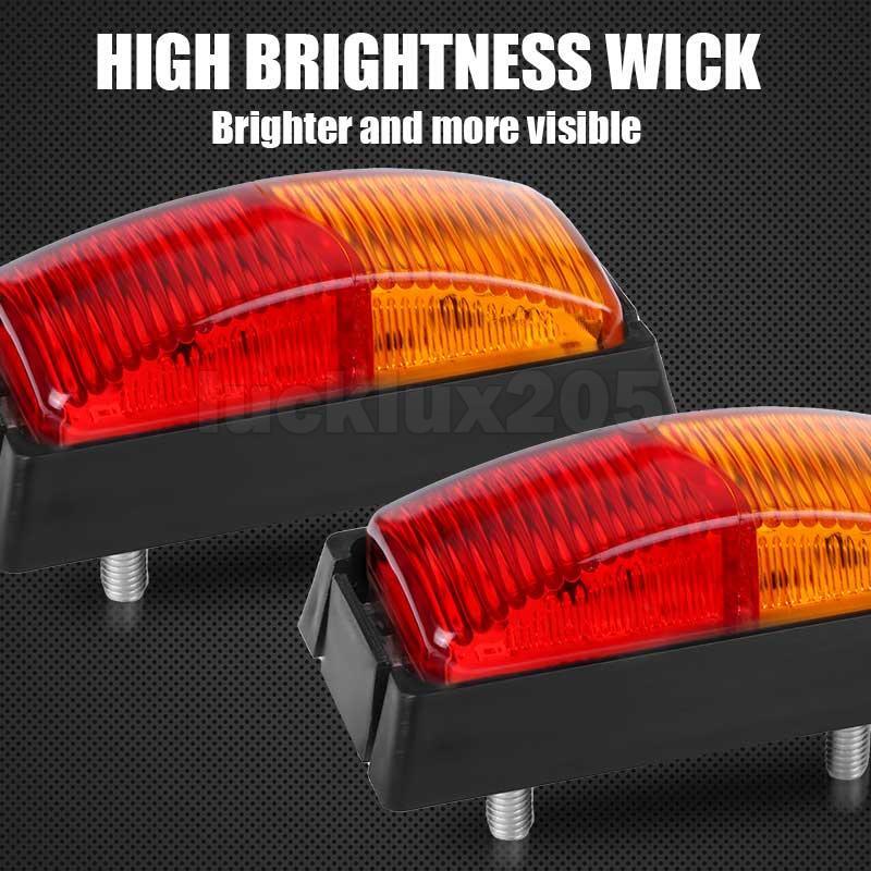 Red Amber LED Clearance Lights Side Marker Lamp Trailer Truck Caravan ...