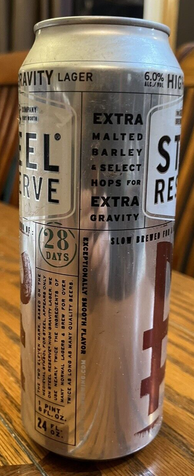 STEEL RESERVE 211 HIGH GRAVITY LAGER BEER ALUMINUM 24 OZ CAN | eBay