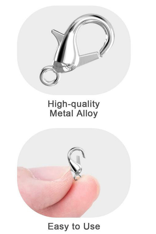 100 metal alloy lobster claw clasp for charms & jewelry 3/4 inch / 19mm ...
