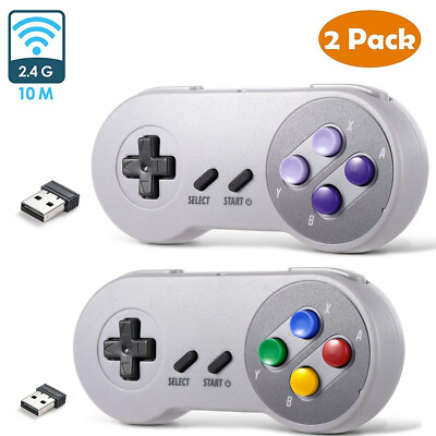 Wireless SNES USB Gamepad Retro Controller Joypad for PC Window Mac ...