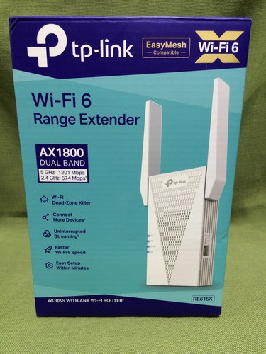 TP-Link AX1800 RE615X WiFi 6 Range Extender Dual Band Wireless Repeater ...