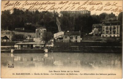 CPA MEUDON BAS-MEUDON - Bords de Seine - Funiculaire de Blellevue ...