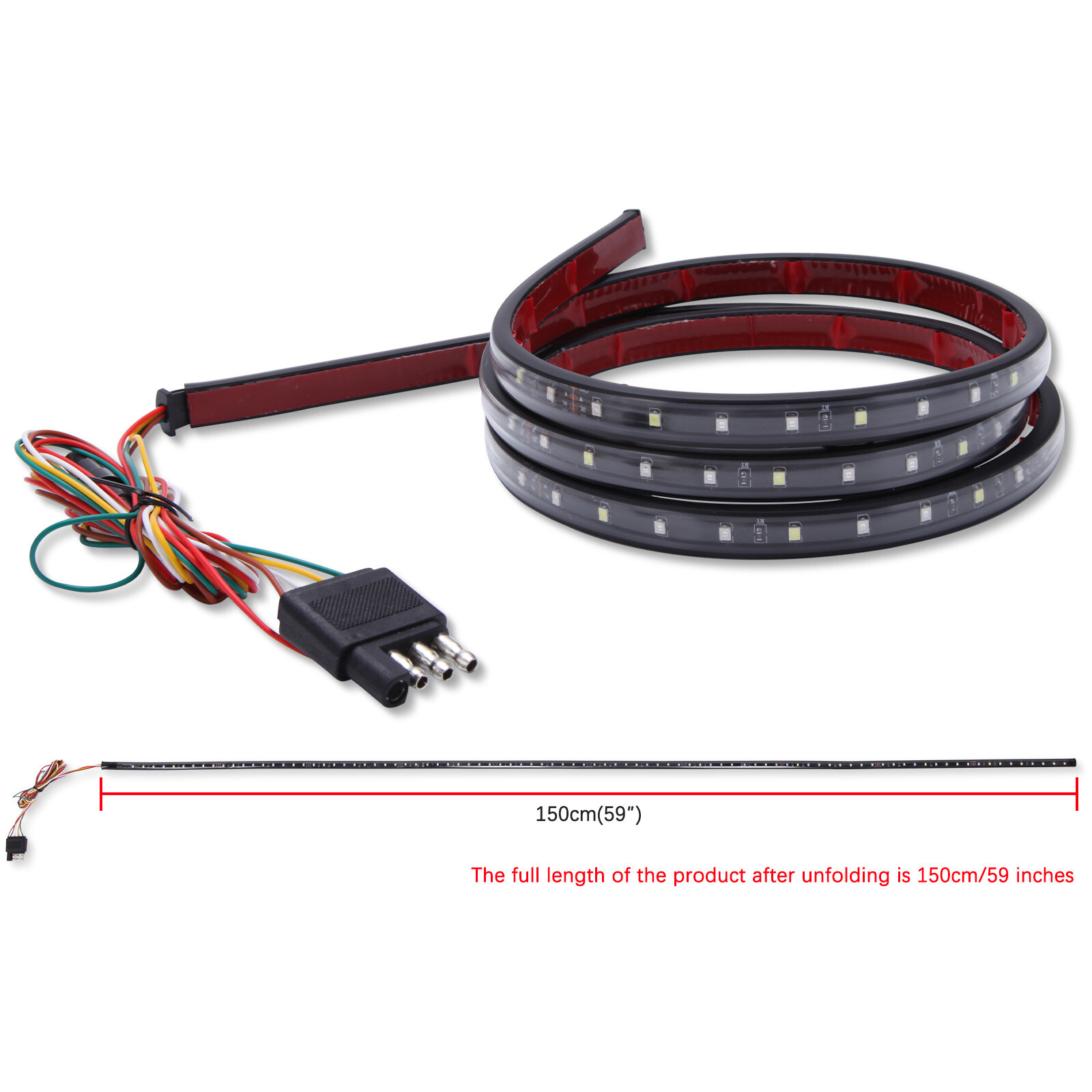 60" LED Strip Tailgate Reverse Brake Signal Light Bar For GMC Sierra ...