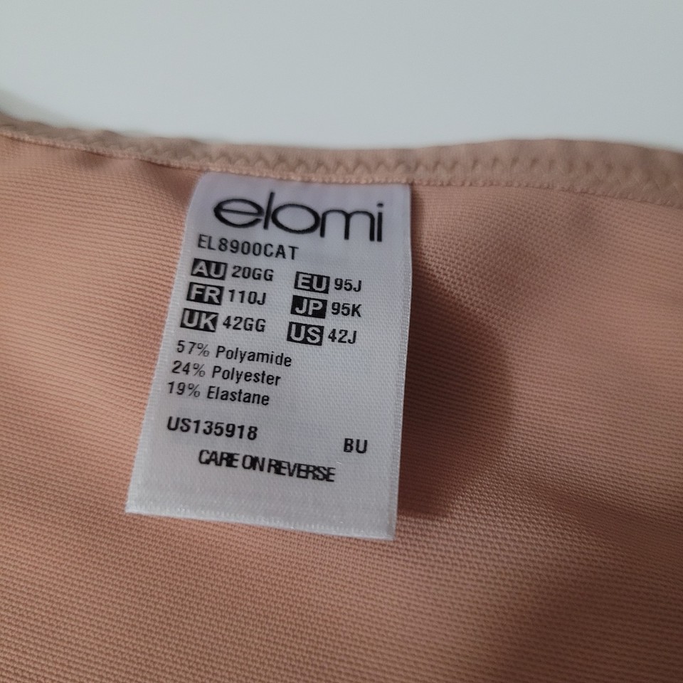 ELOMI MATILDA FULL FIGURE UNDERWIRE PLUNGE BRA EL8900 BROWN SIZE 42J ...