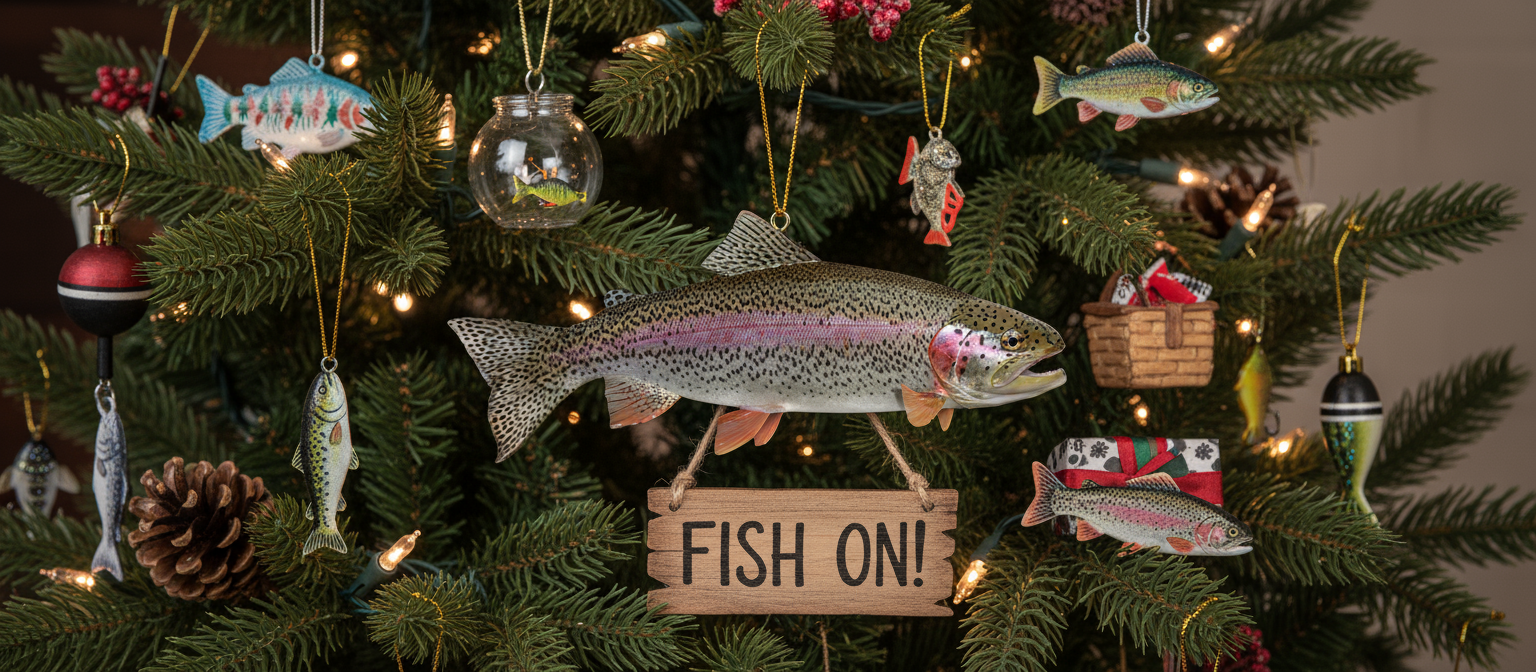 Realistic Rainbow Trout Flat Fish Ornament, Realistic Fish Christmas ...