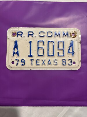 LICENSE PLATES M/ C. TEXAS R.R. COMM A 16094 | eBay