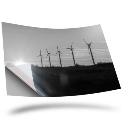 1 x Vinyl Sticker A2 - BW - Wind Turbine Farm Sunset #38236 | eBay UK