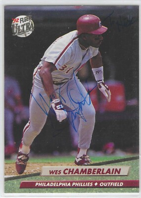 Wes Chamberlain Auto - Signed Autograph 1992 Fleer Ultra #236 - MLB ...
