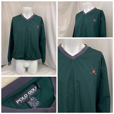 Polo Golf Pullover M Green 100% Poly Made In Macau V-neck YGI Y1-1016 ...