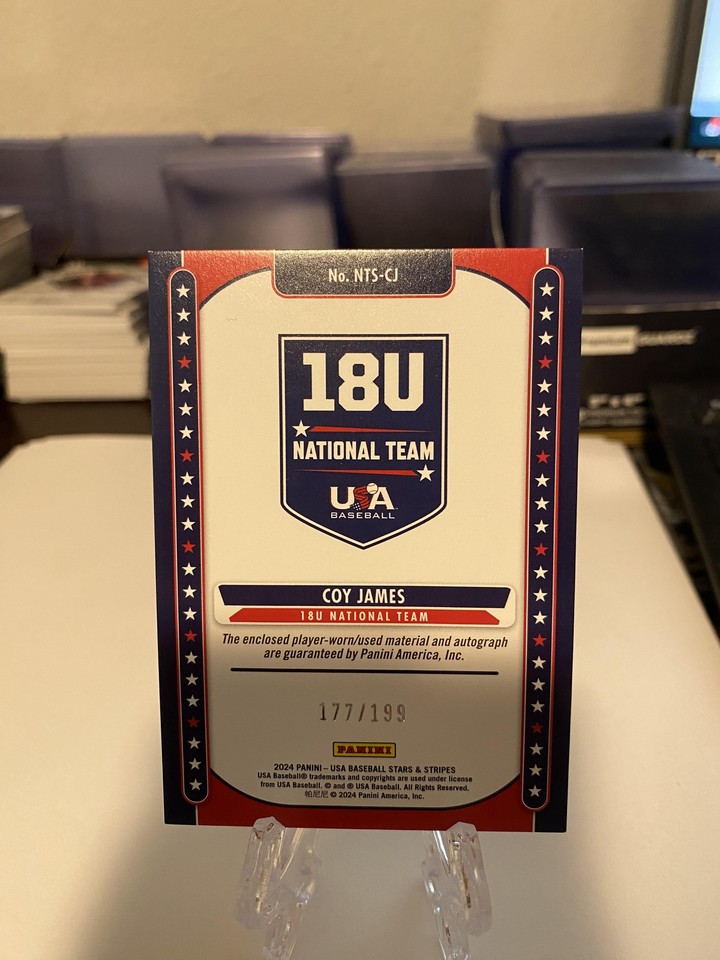 Coy James 2024 USA Baseball Game Used Patch Auto RC Ole Miss Commit | eBay