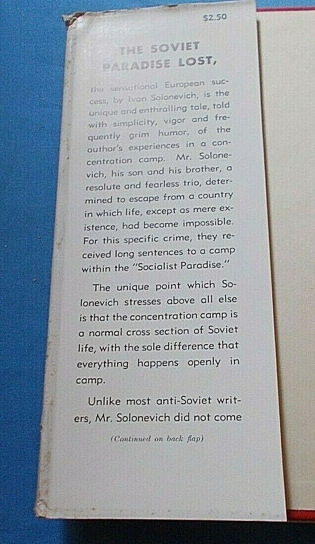"The Soviet Paradise Lost" Ivan Solonevich *1938* (1st Edition) HC/DJ ...