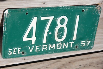1957 VERMONT License Plate *** '57 VT *** SEE VERMONT | eBay