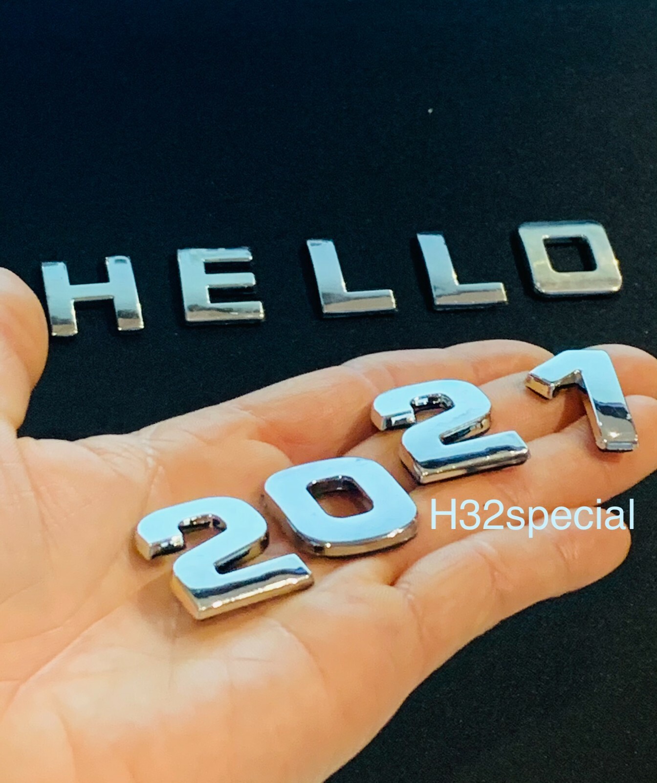 Chrome 3D Self-adhesive Letter number car badge emblem sticker for Home ...