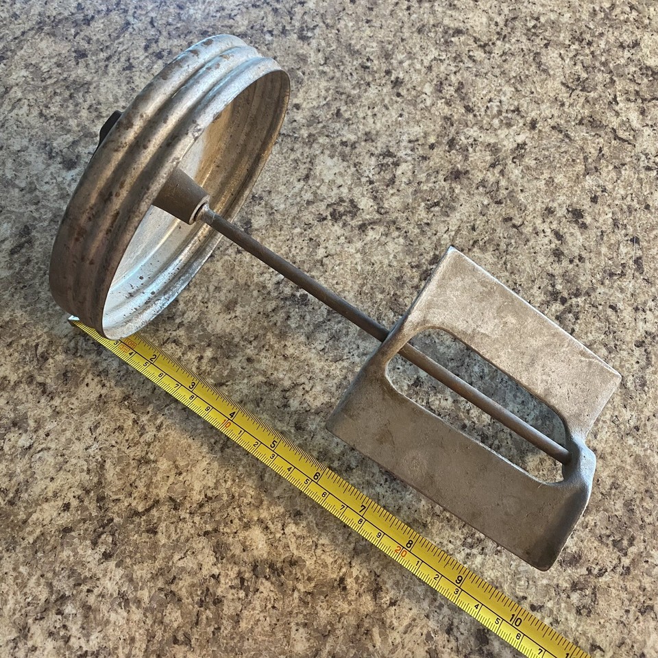 Antique Butter Churn Paddle Part Metal Screw Lid Measurements in Pics ...